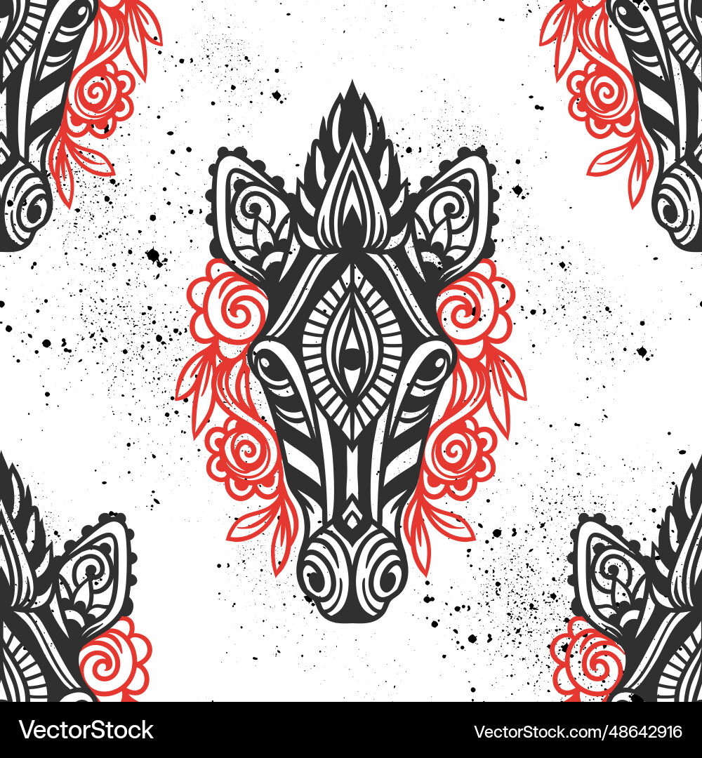 Zebra mandala adult coloring Royalty Free Vector Image