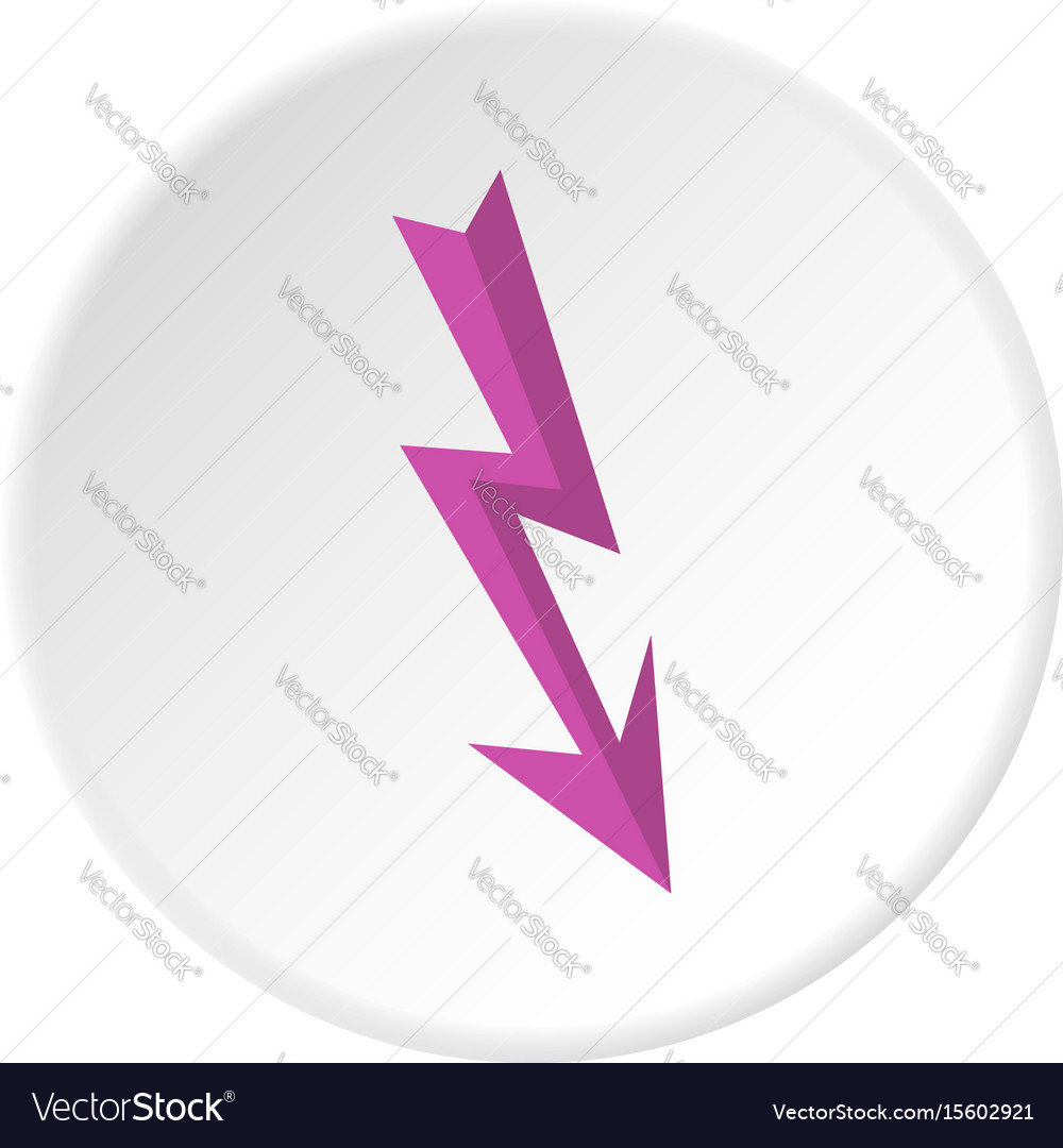 Arrow lightning icon circle Royalty Free Vector Image