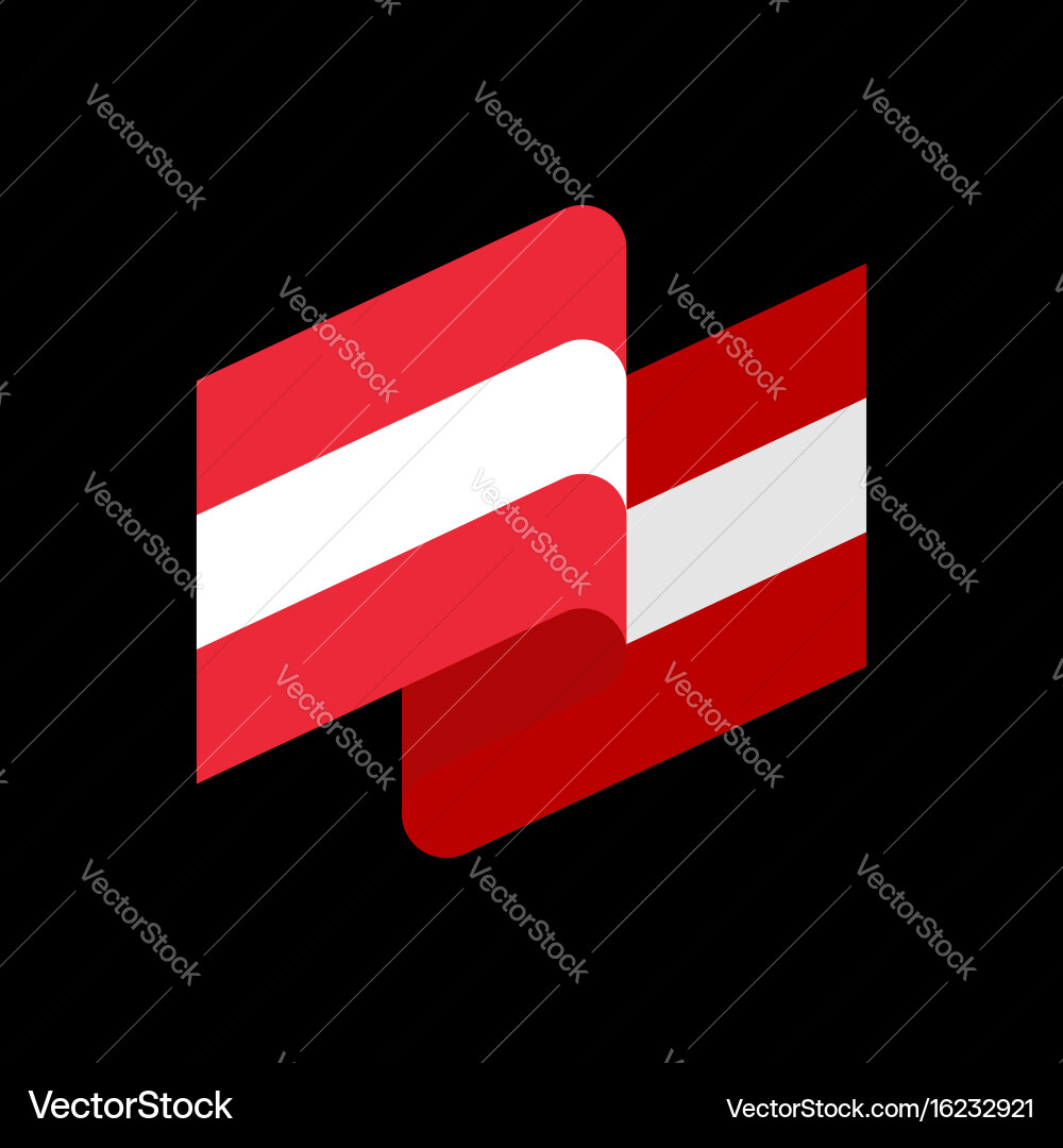 Austria flag ribbon isolated austrian banner tape Vector Image