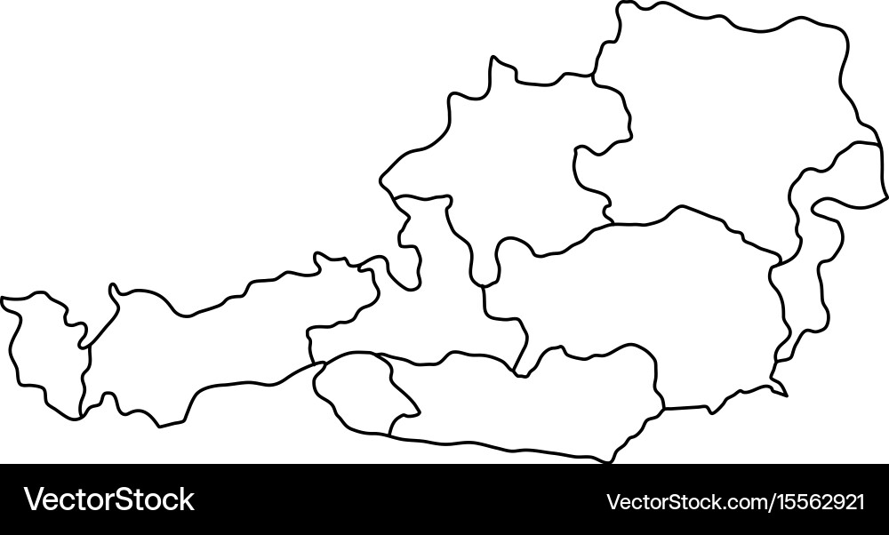 Austria map black contour curves of Royalty Free Vector