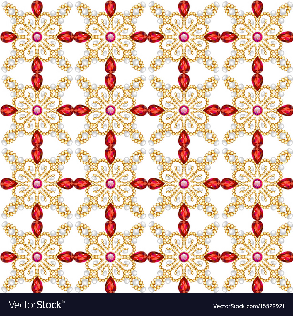Background seamless with pattern and gems Vector Image