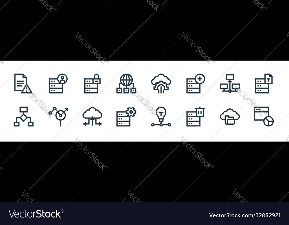 Big data line icons linear set quality line set Vector Image