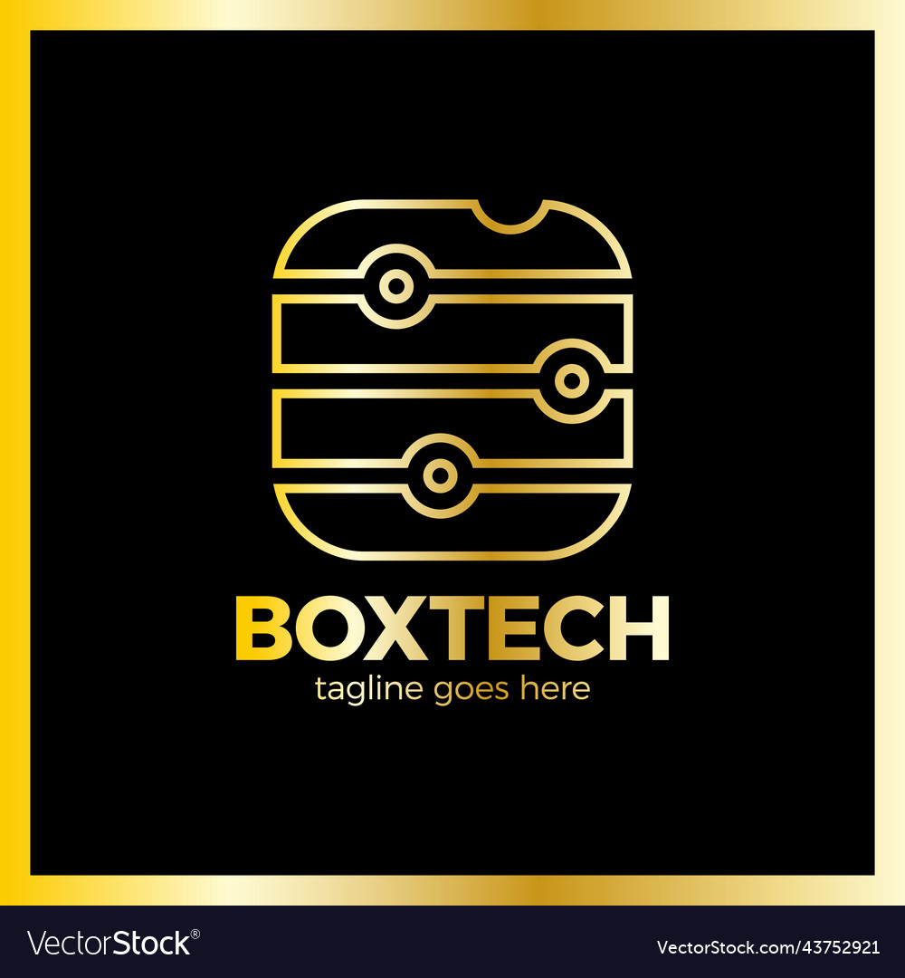 Box tech logo Royalty Free Vector Image - VectorStock