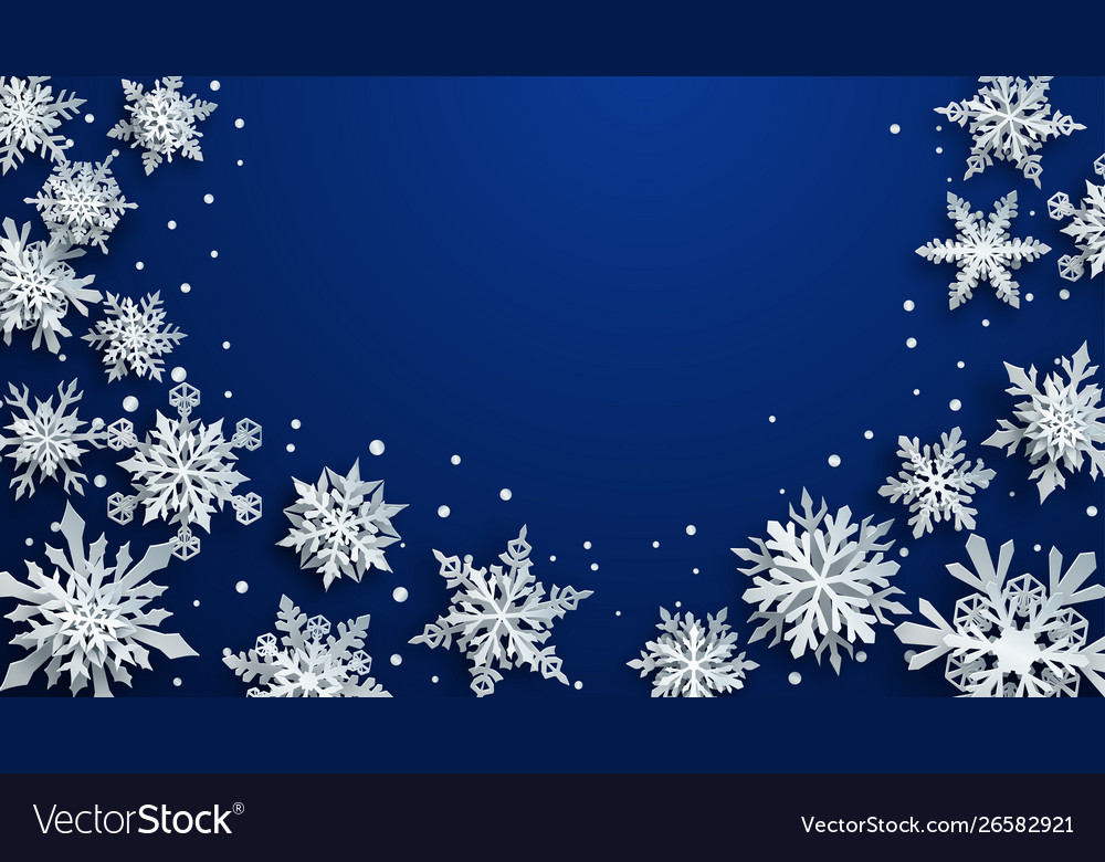 Christmas background paper snowflakes Royalty Free Vector