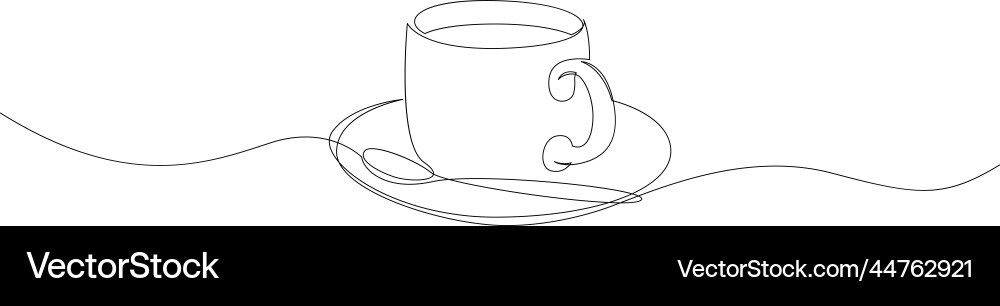 Continuous line drawing of cup of coffee Vector Image