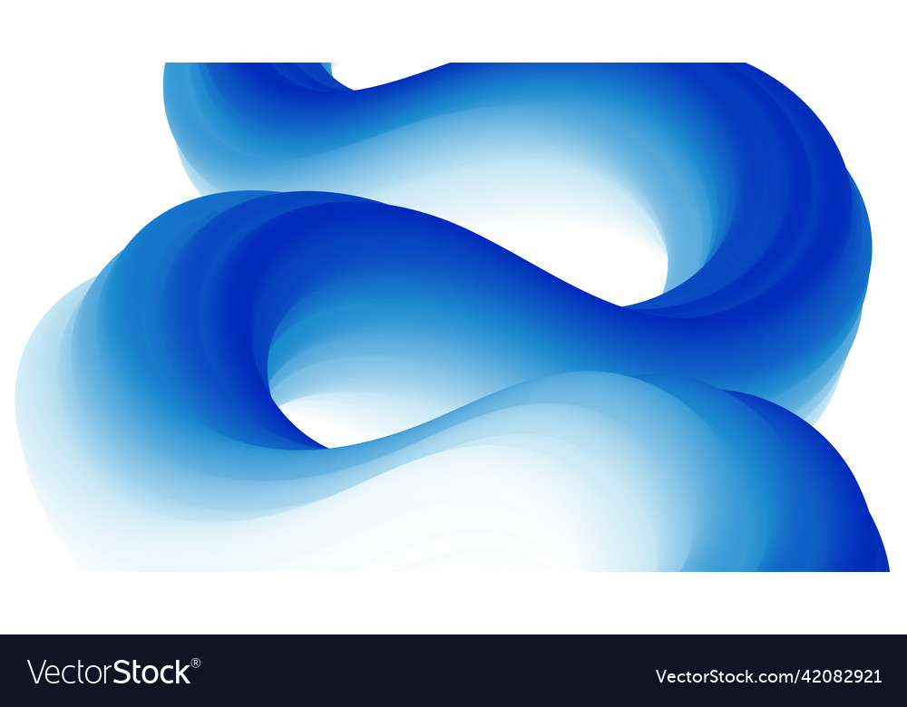 Creative design 3d flow shape liquid wave blue Vector Image