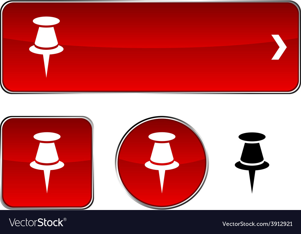 Drawing-pin button set Royalty Free Vector Image