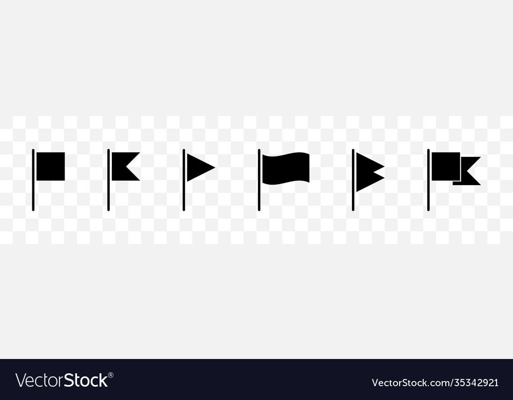 Flags icons different shape isolated Royalty Free Vector