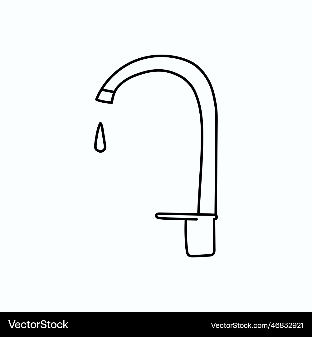 Hand drawn of a kitchen faucet Royalty Free Vector Image