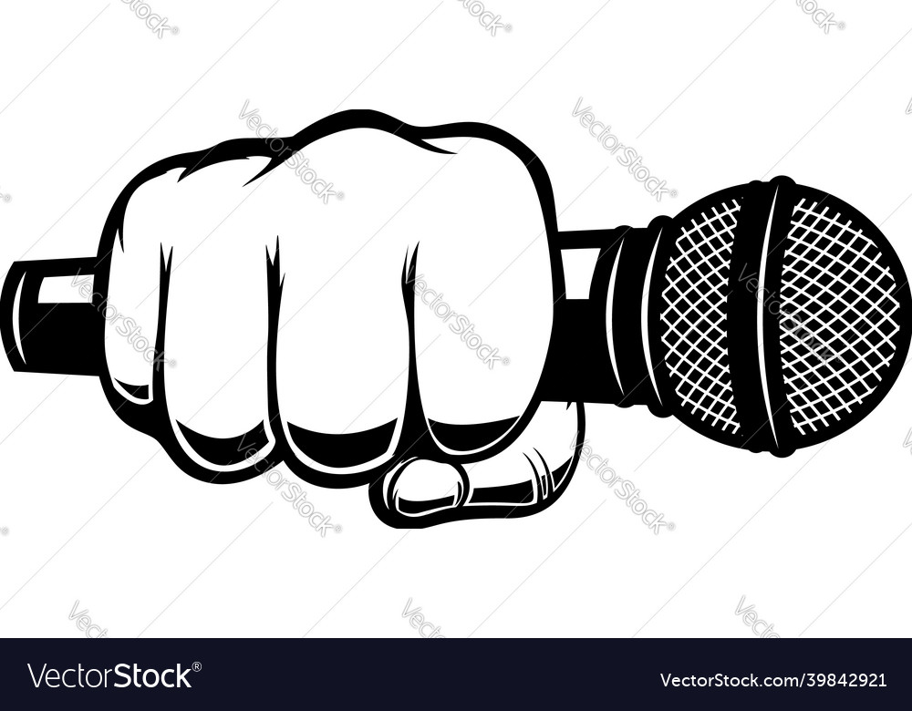 Human hand with microphone design element Vector Image