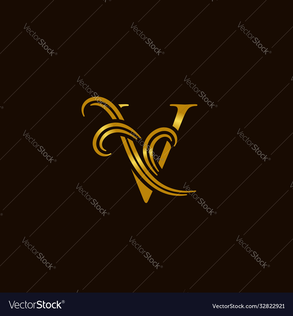Luxury initial v Royalty Free Vector Image - VectorStock