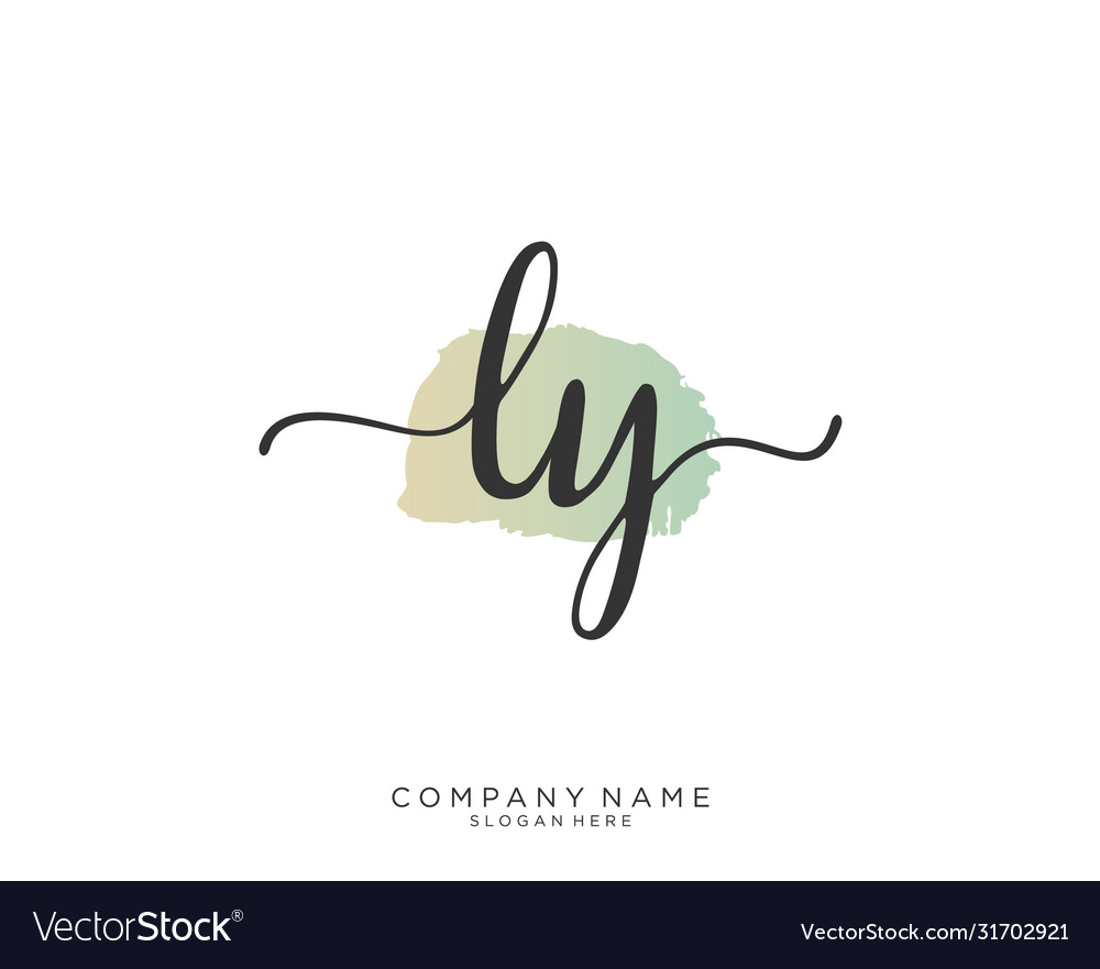 Ly initial handwriting logo design Royalty Free Vector Image