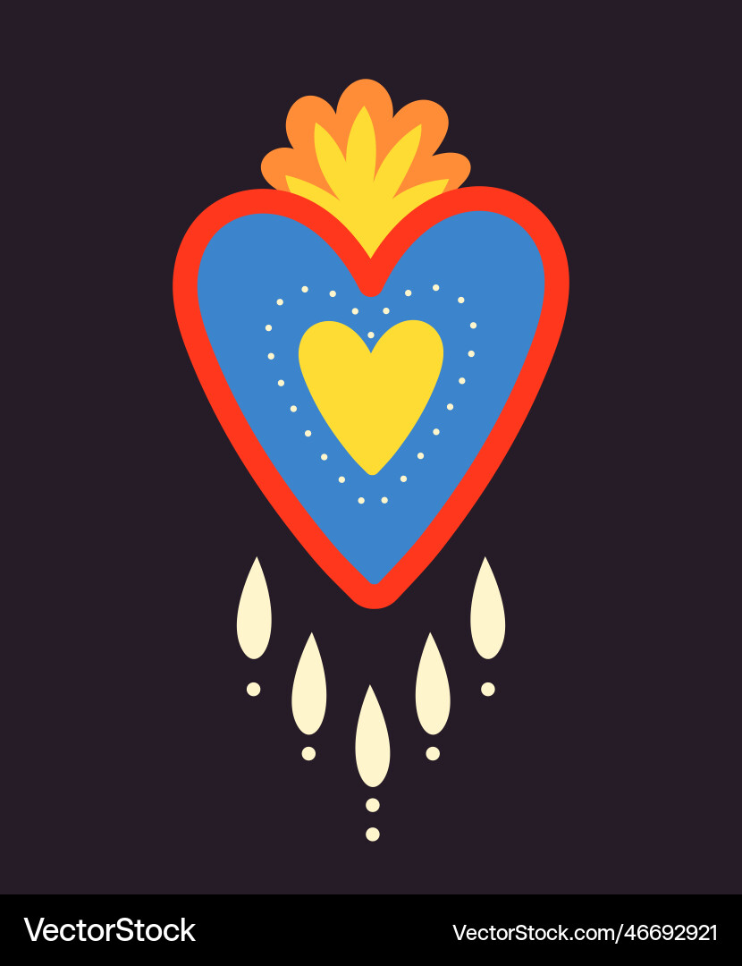 Mexican sacred heart Royalty Free Vector Image