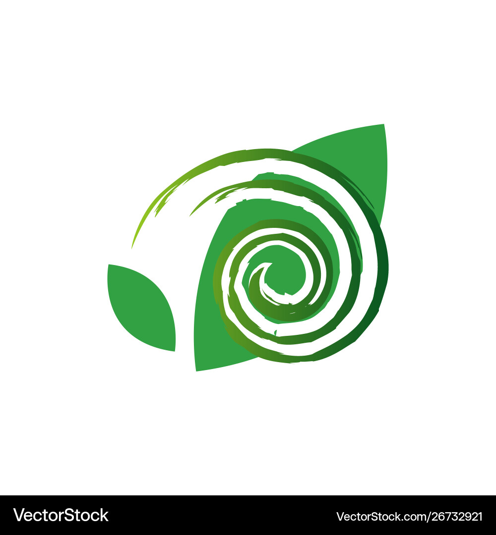 Nature simple eco friendly green leaf logo Vector Image