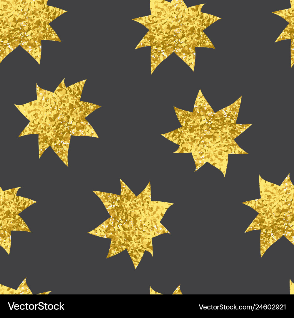 Seamless golden sparkling christmas star isolated Vector Image
