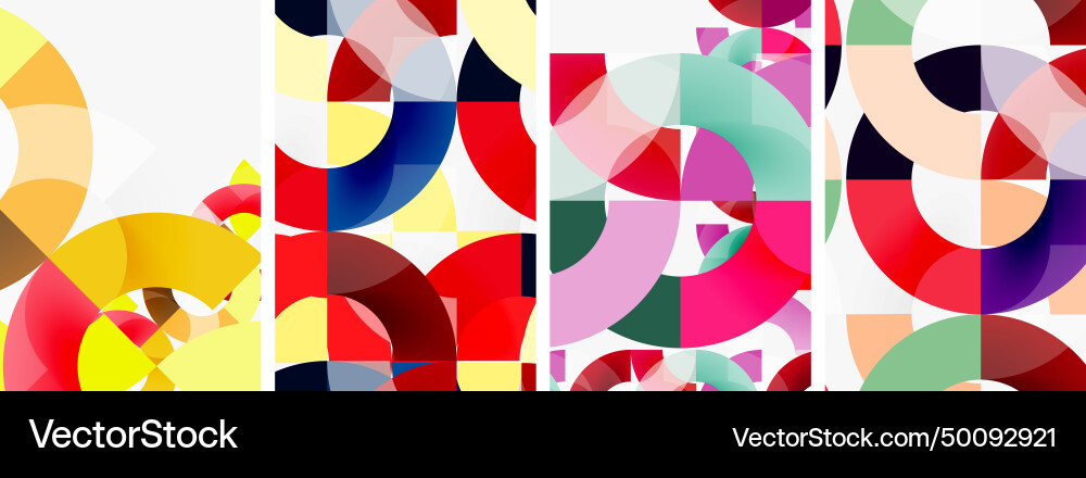 Set of round lines and circles poster backgrounds Vector Image