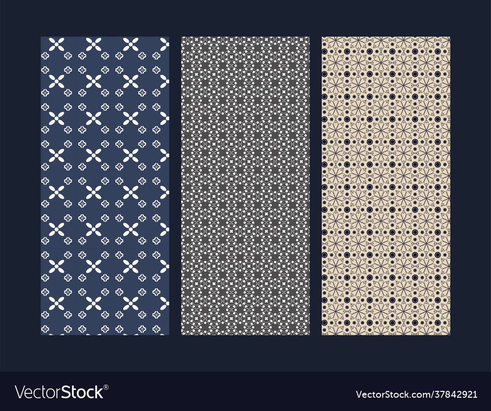 Three ornamental patterns Royalty Free Vector Image