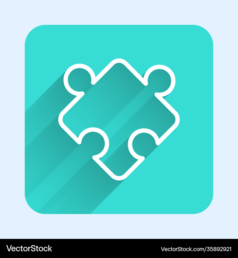 White line puzzle pieces toy icon isolated with Vector Image
