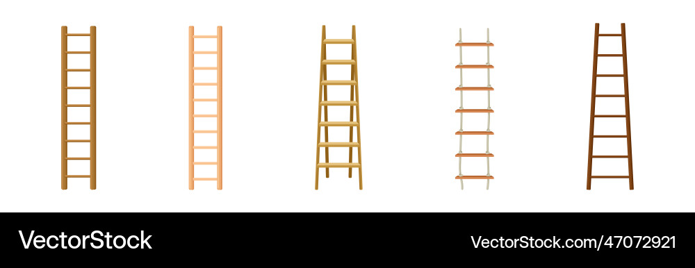 Wooden step ladder for domestic and construction Vector Image