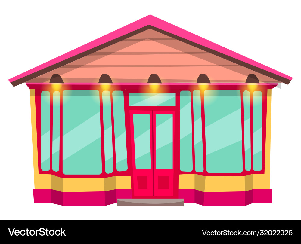 Cafe with big windows restaurant in city Vector Image