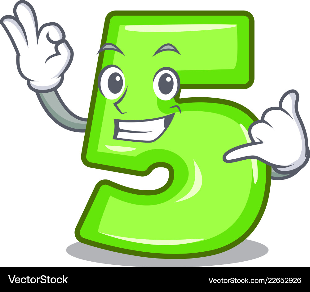 Call me cartoon number five engraved on stone Vector Image