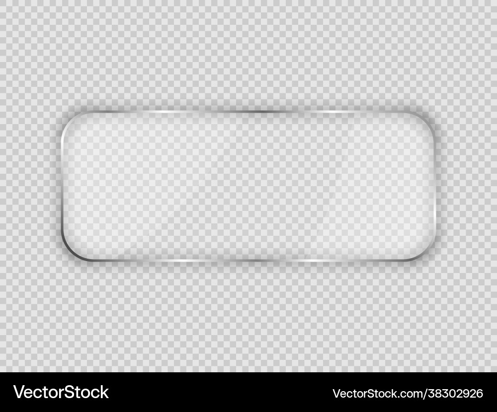 Glass plate in rounded rectangular frame Vector Image