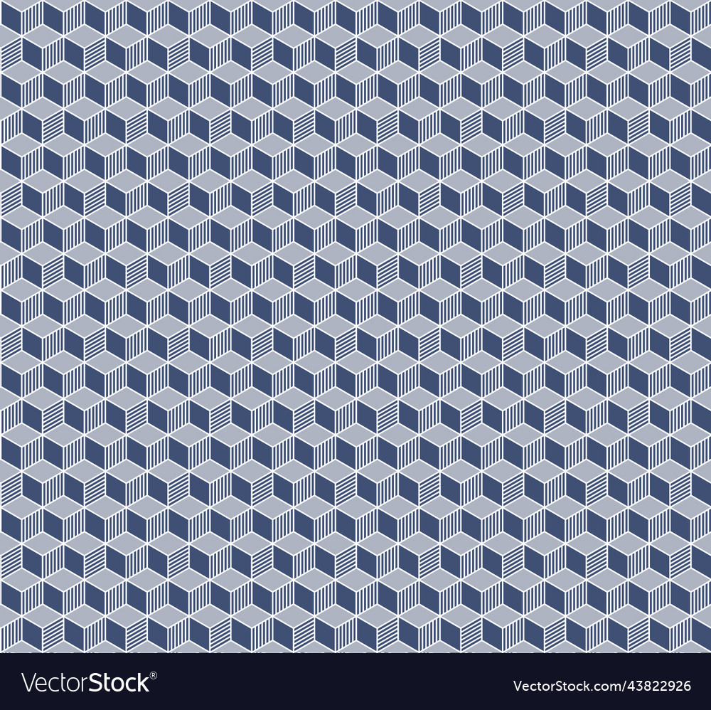 Hexagon cube seamless pattern Royalty Free Vector Image