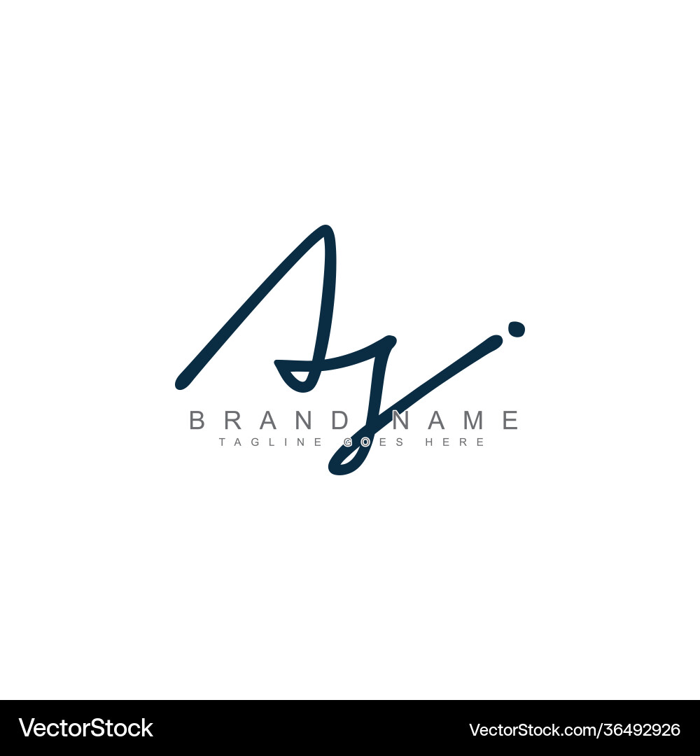 Initial letter as logo - handwritten signature Vector Image