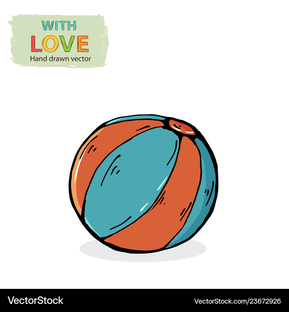Kid ball hand draw isolated on a white Royalty Free Vector