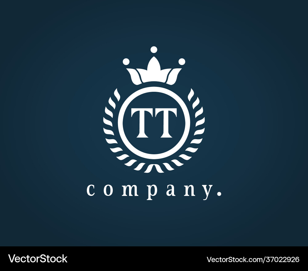 Letter tt t luxury royal monogram logo design Vector Image