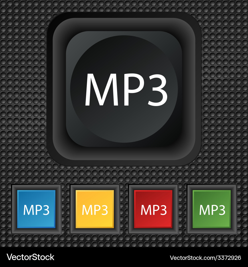 Mp3 music format sign icon musical symbol set Vector Image