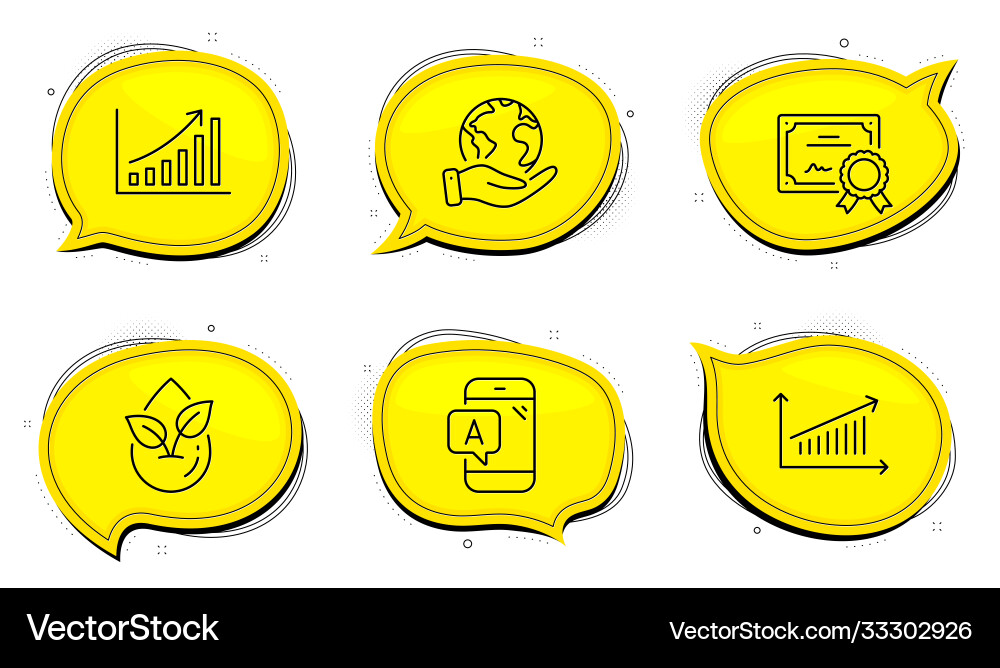 Organic product chart and graph icons set Vector Image