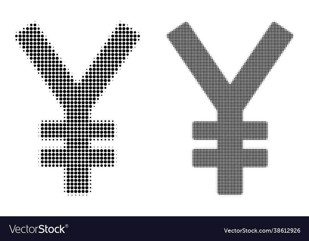Pixel halftone yen icon Royalty Free Vector Image Pixel halftone yen icon Royalty Free Vector Image