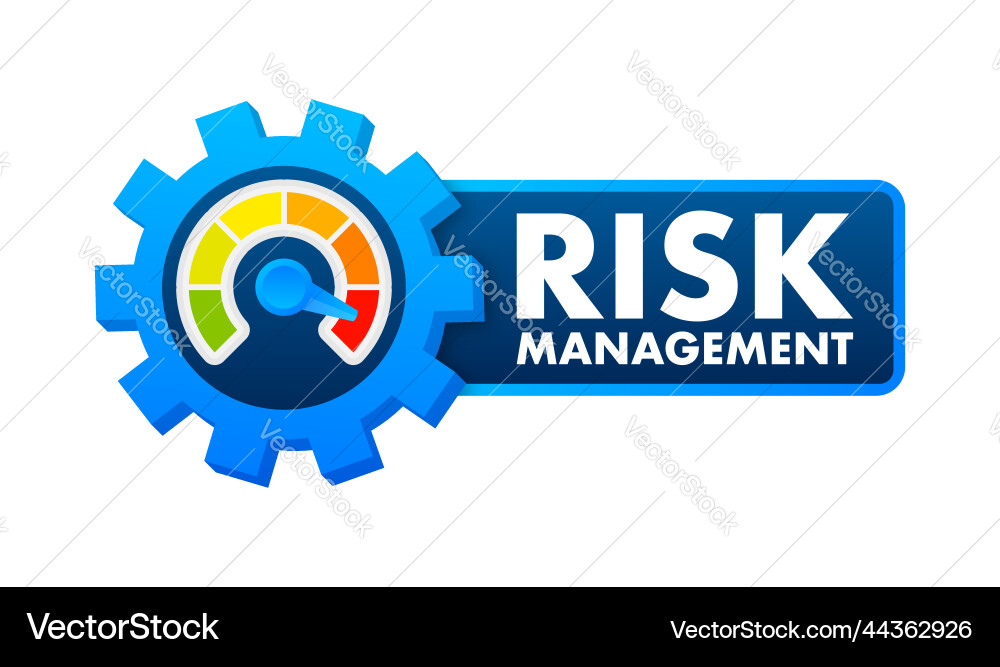 Risks management icon label stock Royalty Free Vector Image