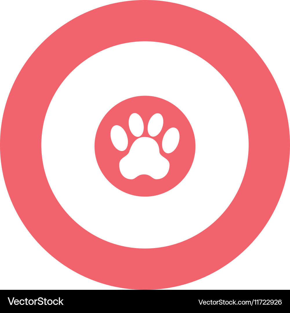 Seal with animal footprint Royalty Free Vector Image