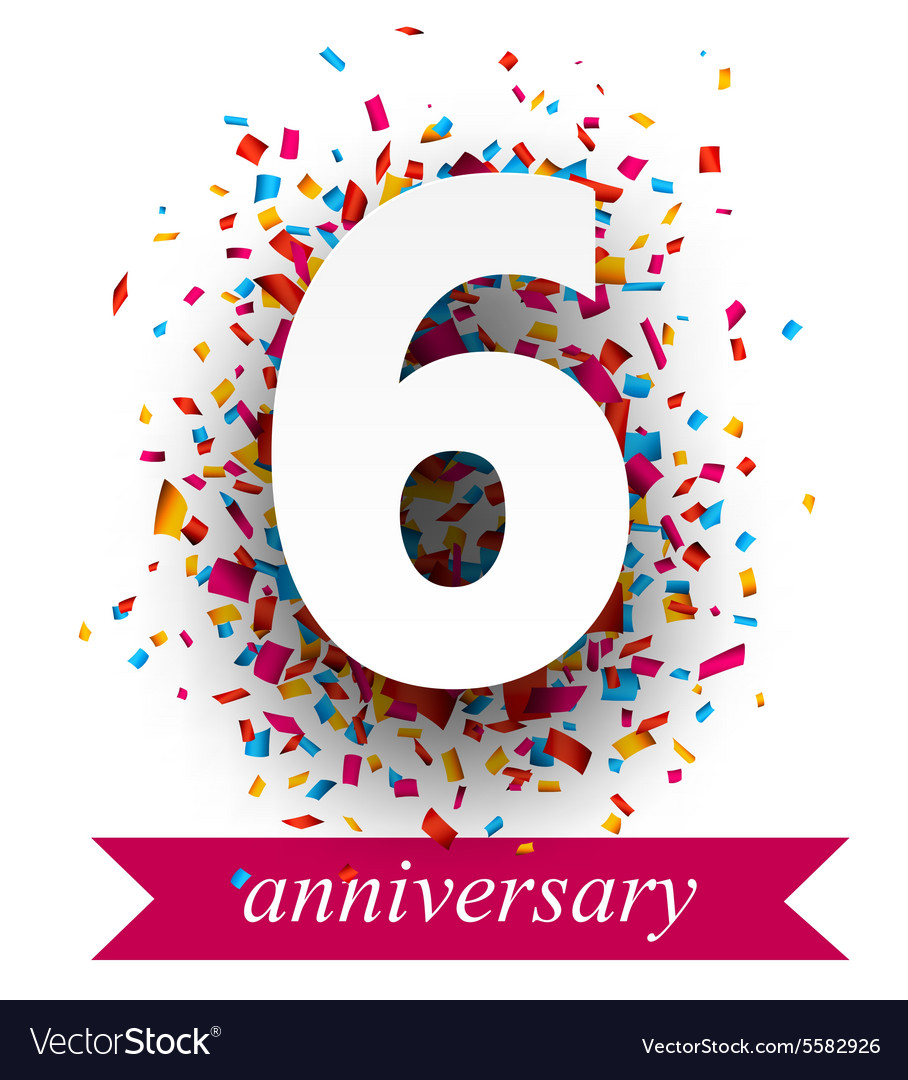 Six paper confetti sign Royalty Free Vector Image