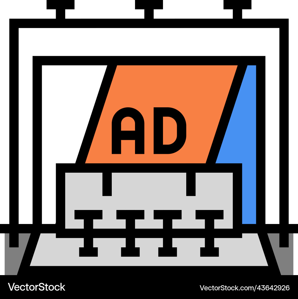 Stand exhibition promo color icon Royalty Free Vector Image