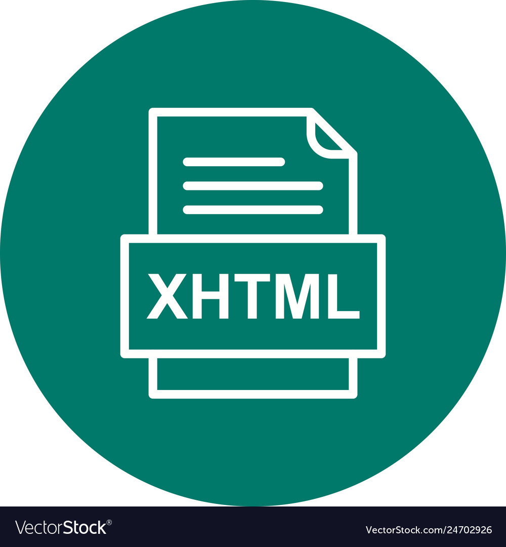 Xhtml file document icon Royalty Free Vector Image