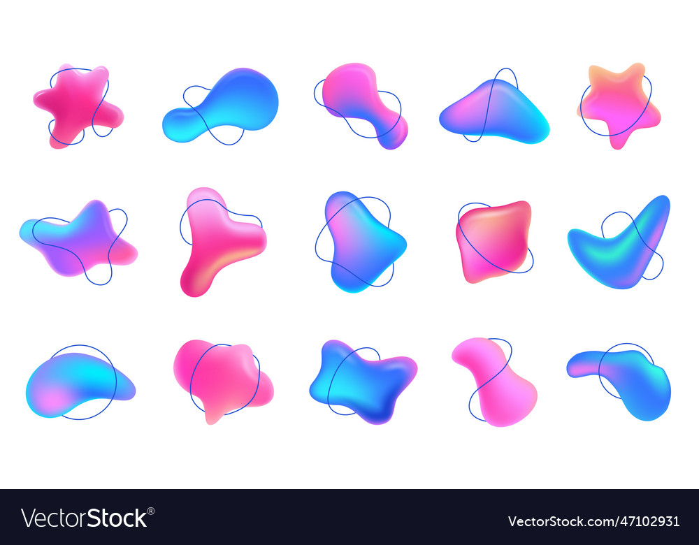 Abstract blob shape 3d gradients dynamic fluid Vector Image