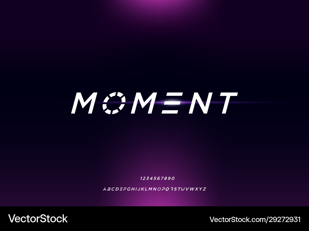 Alphabet font futuristic digital space typography Vector Image