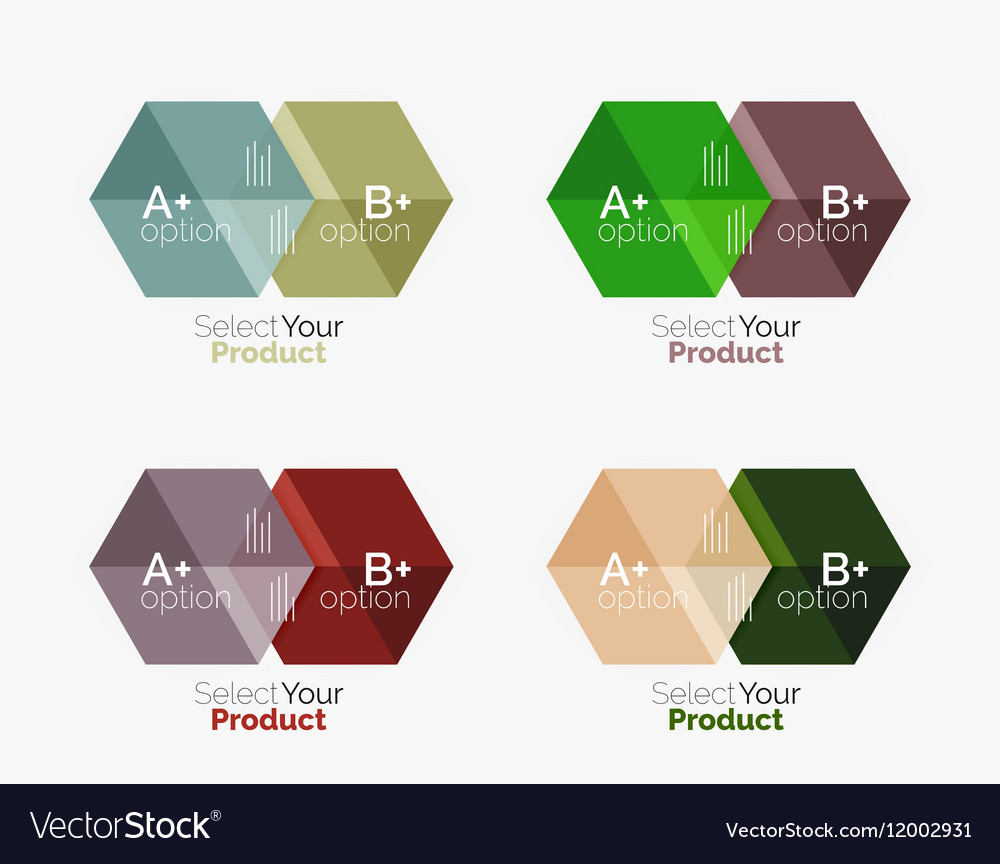 Business geometric layouts with option text Vector Image