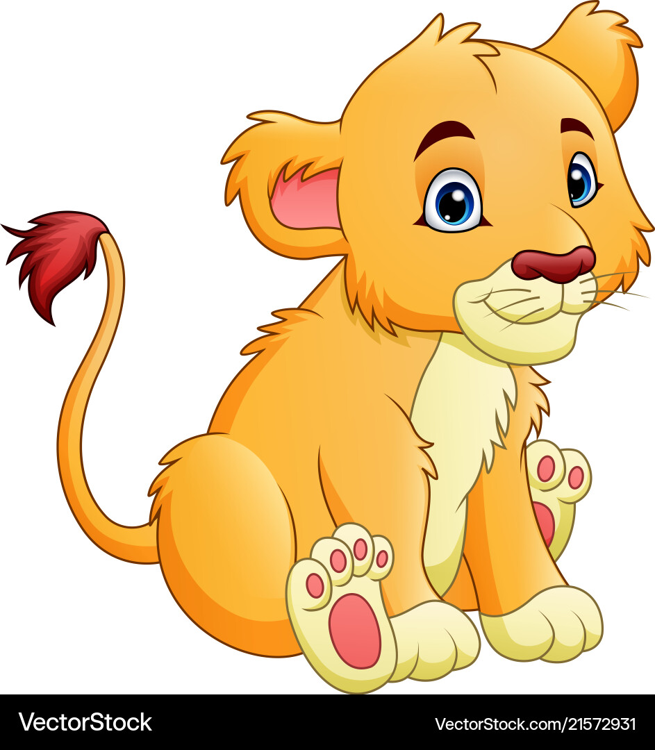 Cartoon lioness isolated on white background Vector Image