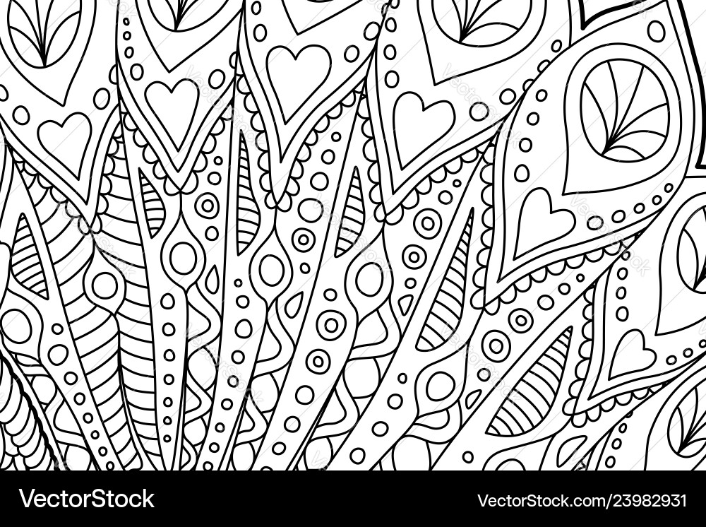 Coloring book page with monochrome linear art Vector Image