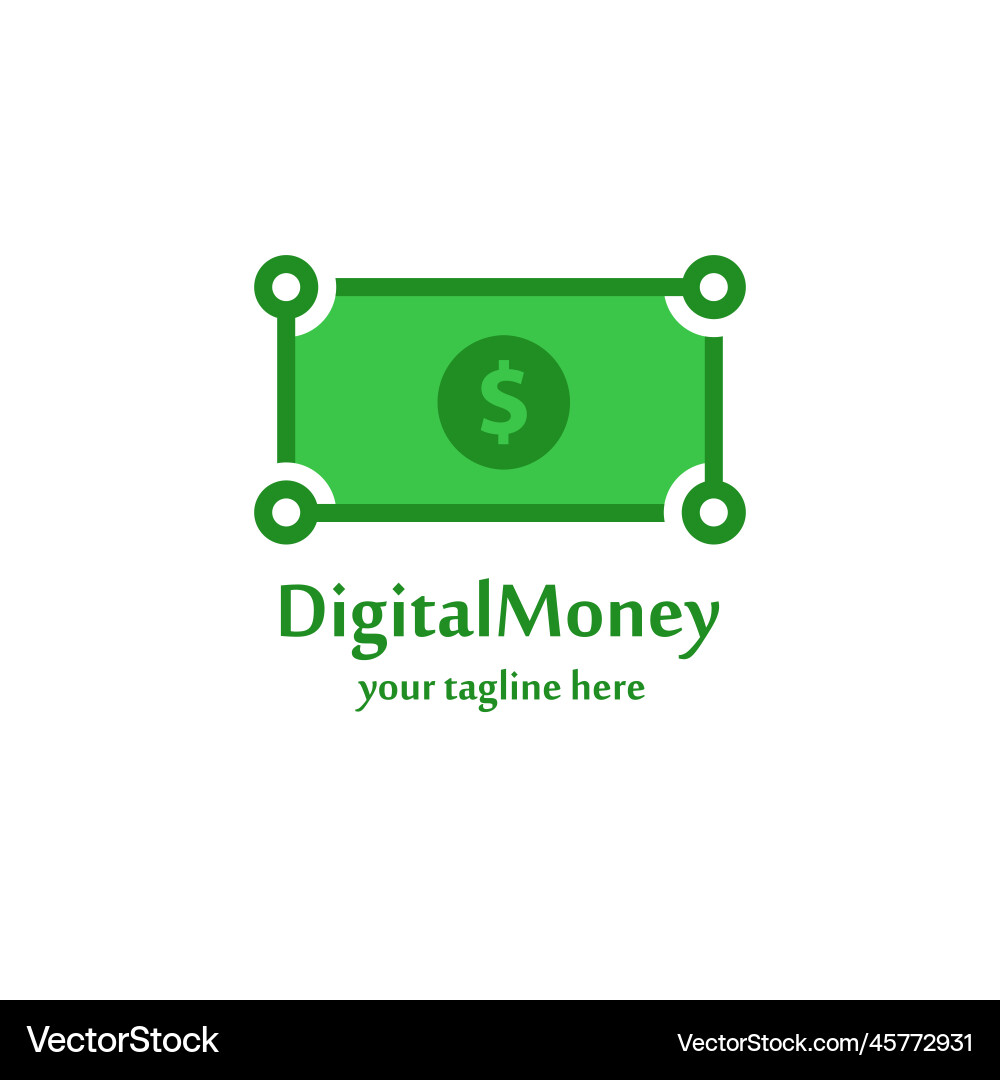 Digital money logodigital icon logo template Vector Image