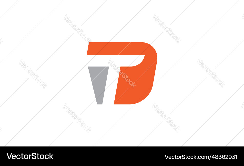 Dt logo design modern letter dt monogram logo Vector Image