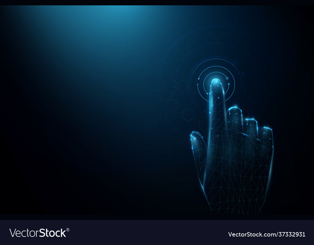 Hand touching futuristic technology connection Vector Image