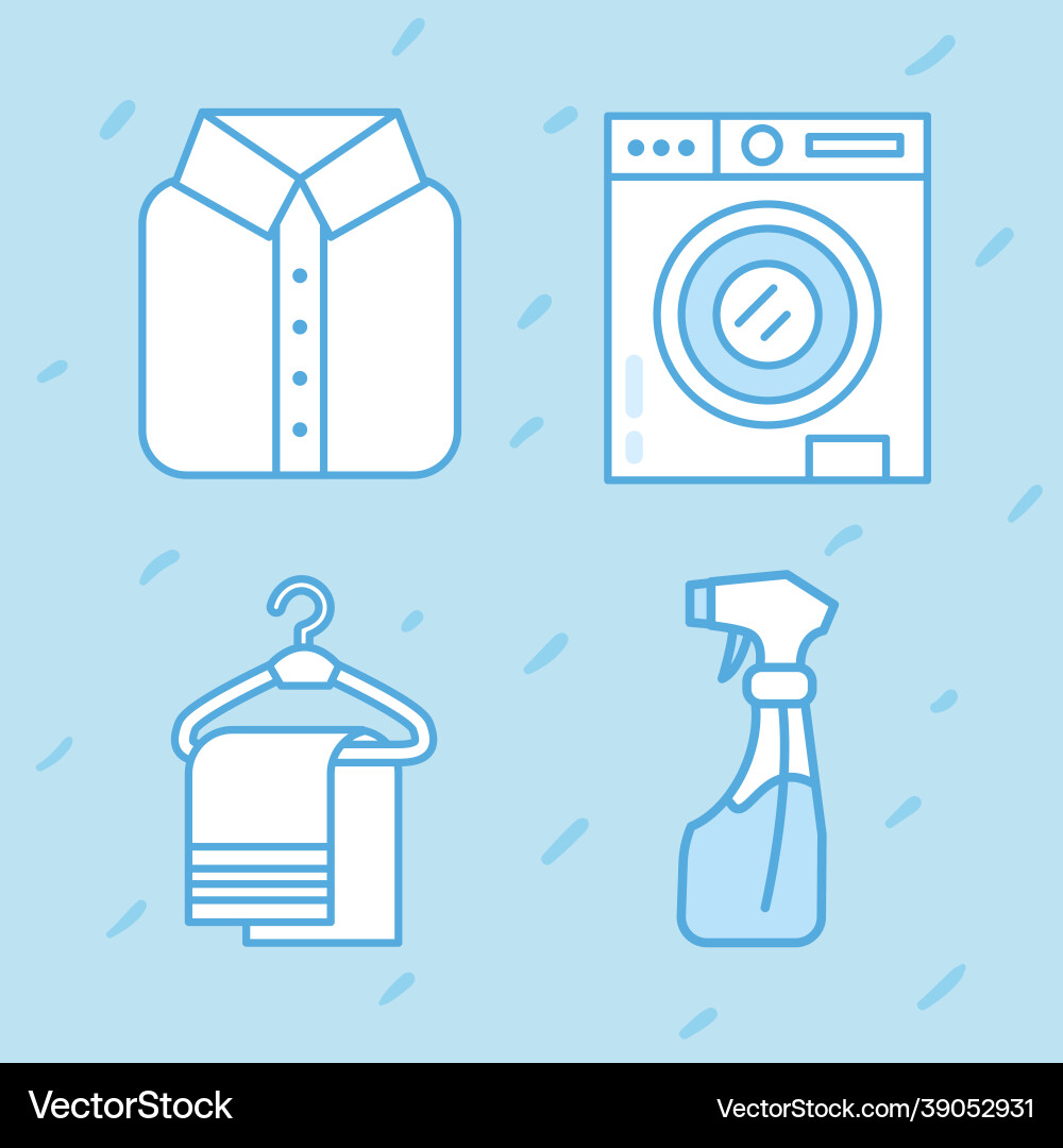 Laundry service objects Royalty Free Vector Image