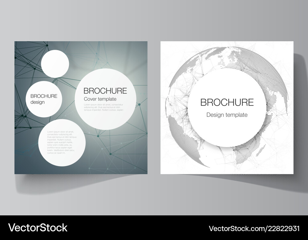 Layout of two square format covers design Vector Image