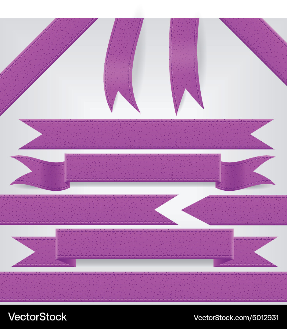 Set of violet ribbons Royalty Free Vector Image