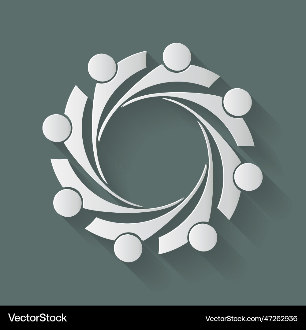 Abstract colorful people in a circleteamwork Vector Image